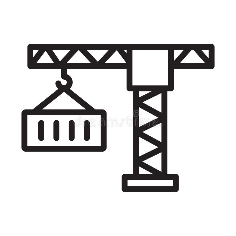 Crane, Logistic Crane, Container, Lifter Fully Editable Vector Icon ...