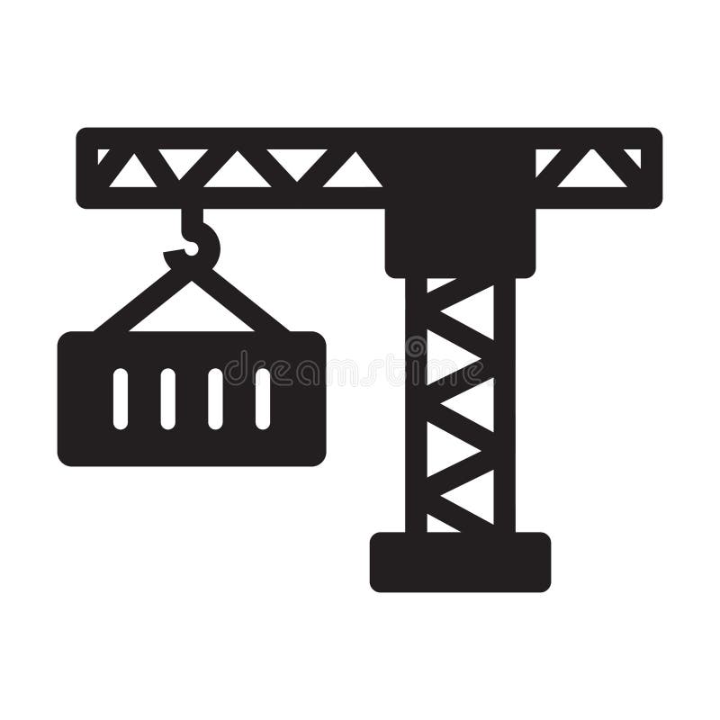 Crane, Logistic Crane, Container, Lifter Fully Editable Vector Icon ...