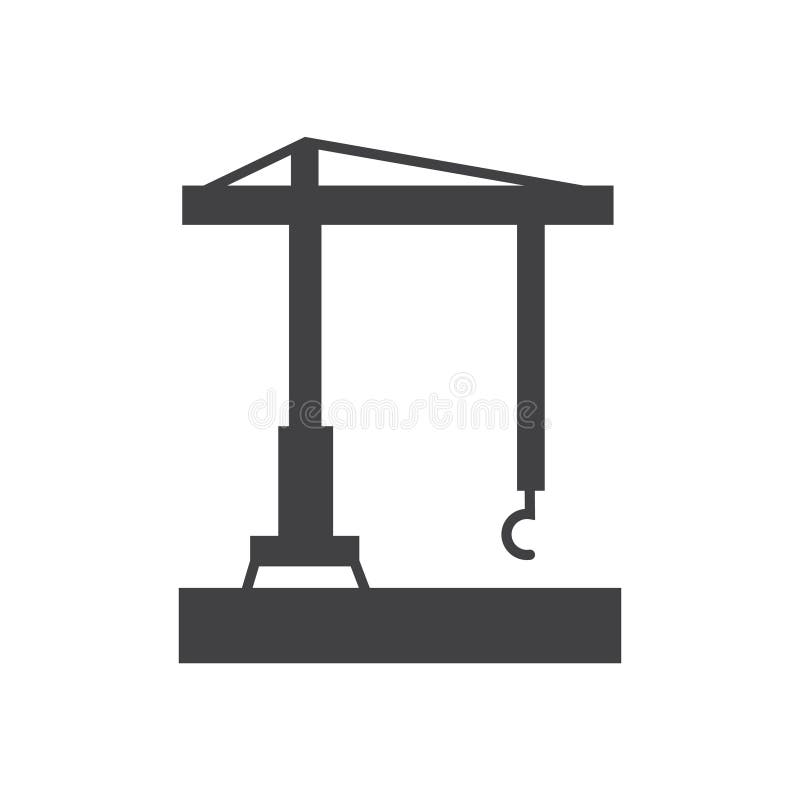 Crane Machine Icon- Vector Sign Symbol Crane Icon Stock Illustration ...