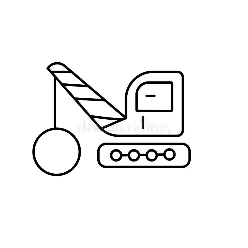 Crane Machine Icon- Vector Sign Symbol Crane Icon Stock Illustration ...