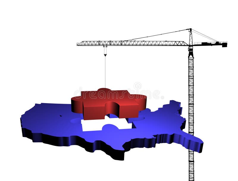 Crane and map of USA stock illustration. Illustration of abstract ...