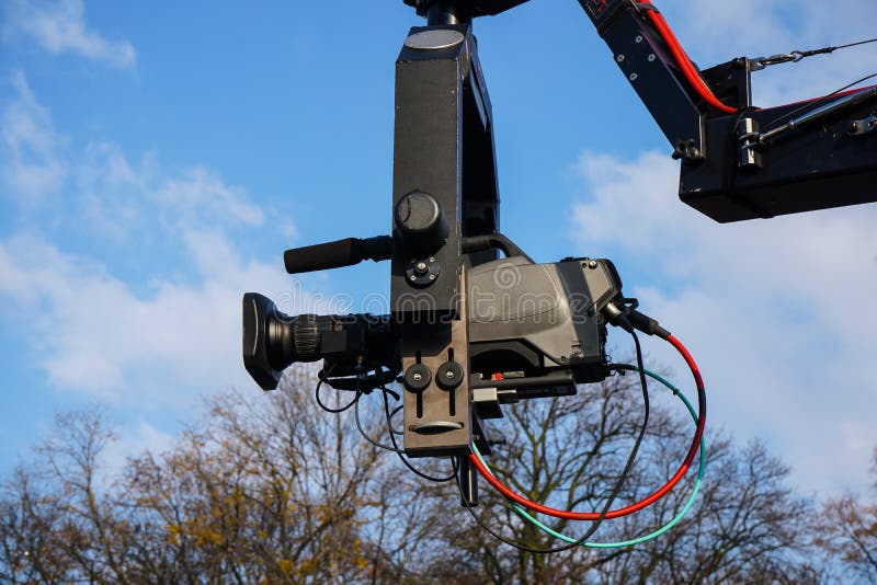 Crane-mounted Video Camera, Crane Filming, Live Broadcast Stock Image ...