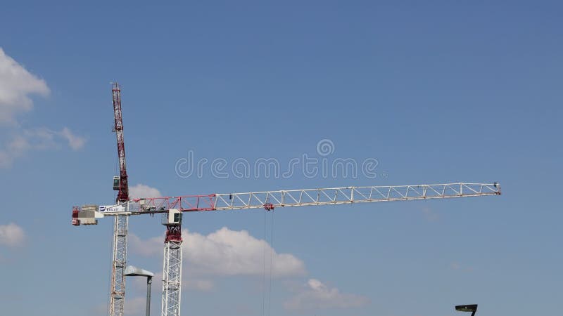 Crane Moving in the Construction Site Stock Video - Video of activity ...