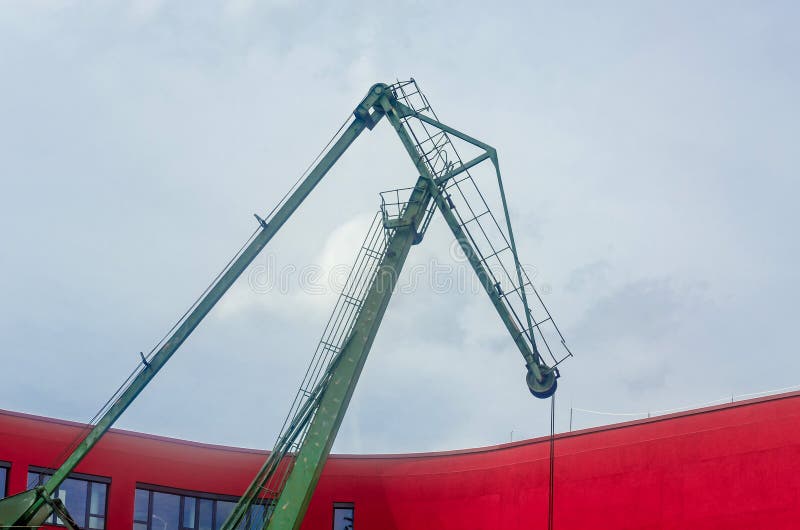 Provision Crane on a Cargo Ship Stock Photo - Image of cargo, sheeve ...