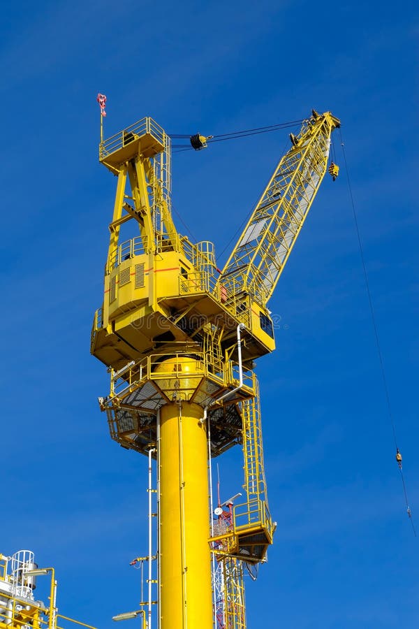 Crane Operation on the Platform, Transfer Cargo or Heavy Lift on Work ...