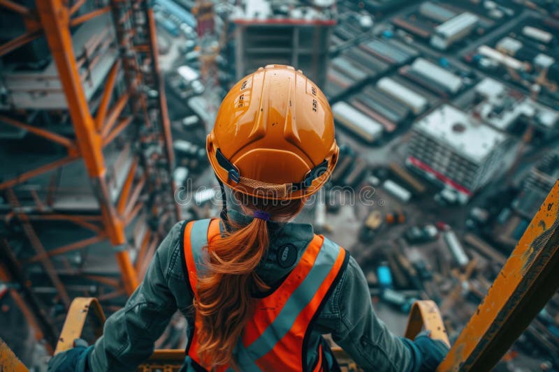 Crane Operator in the Cabin of a Tower Crane. Stock Illustration ...