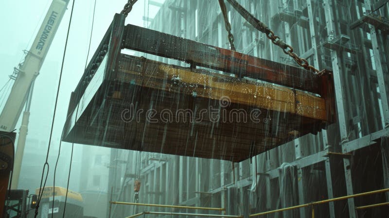 A Crane Operator Carefully Maneuvering Beams and Materials through the ...