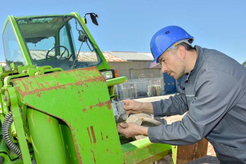 Operator checking machine stock photo. Image of collar - 22989364