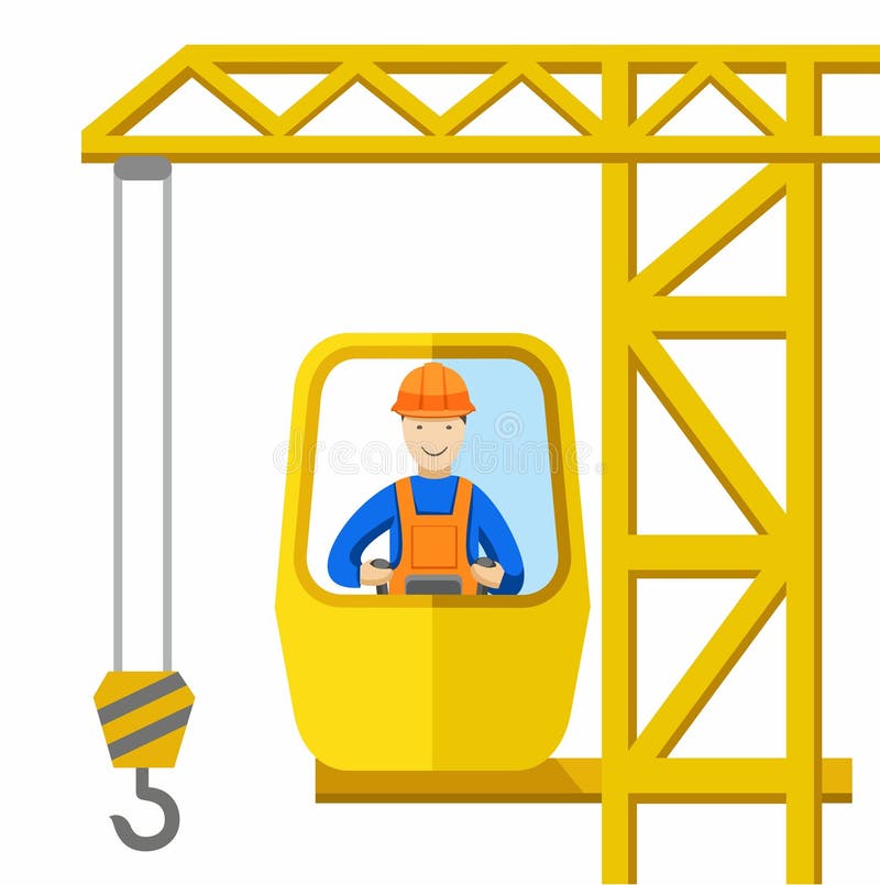Crane Operator, Construction Crane Operator, a Profession. Stock Vector ...