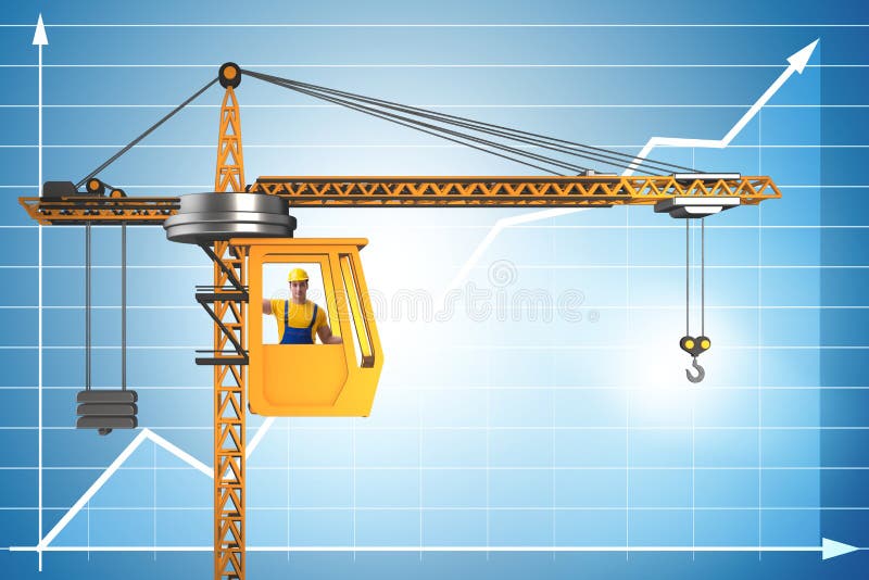 The Crane Operator in Economic Growth Concept Stock Image - Image of ...