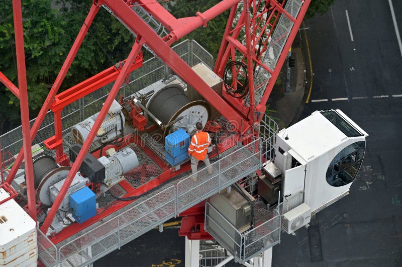 Crane Operator Fixing Lift Cable Editorial Stock Photo - Image of ...