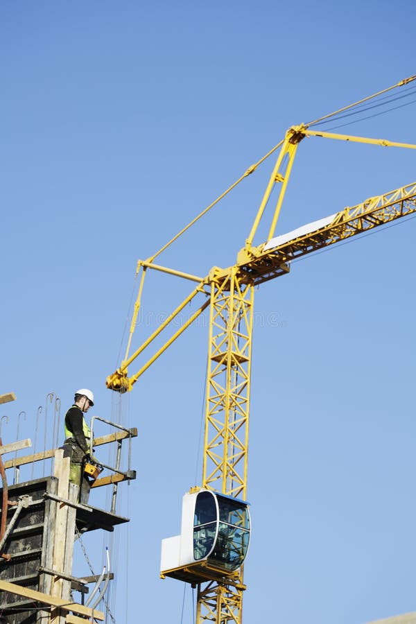 Crane Operator with Remote Control Stock Photo - Image of cranes ...