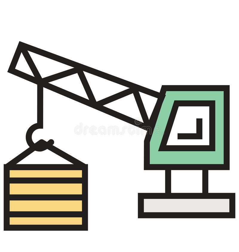 Crane Outline and Filled Isolated Vector Icon that Can Be Easily Edited ... Crane Outline and Filled Isolated Vector Icon that Can Be Easily Edited ...
