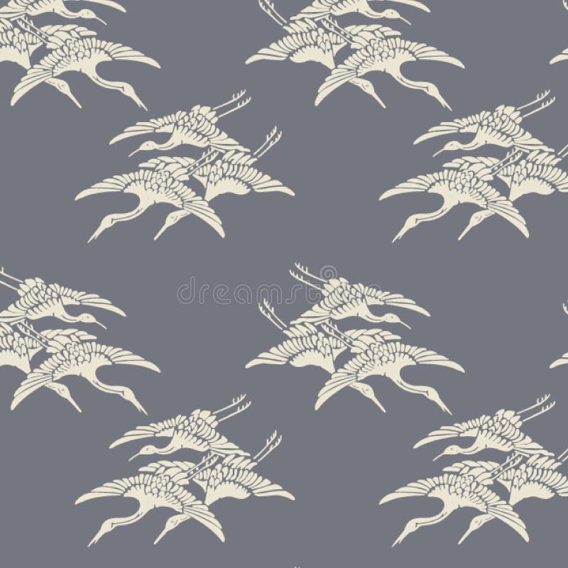 Crane pattern japanese stock illustration. Illustration of pattern ...