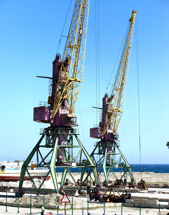 Crane in port stock photo. Image of metal, crimea, shipment - 121444746