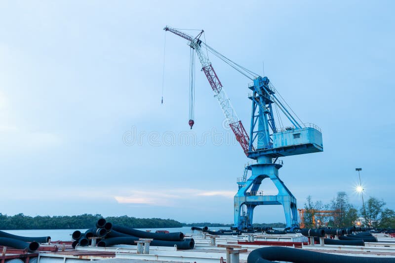 Crane in a port stock image. Image of lift, ports, logistics - 141052973