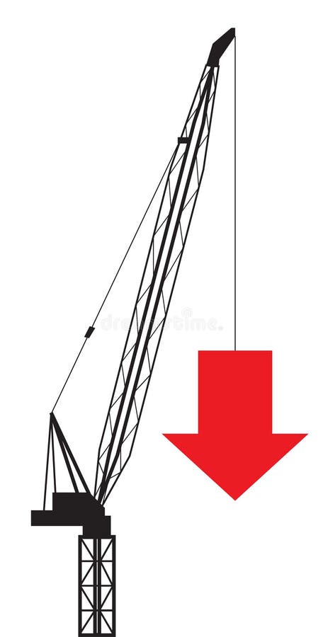 Arrow of Crane with a Suspended Load. Stock Illustration - Illustration ...