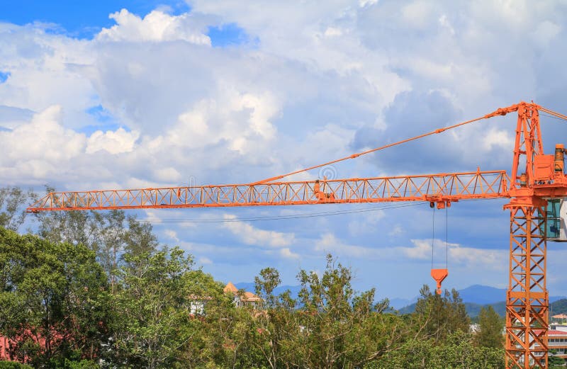 Crane Selective Focus Construction Buildings Site Stock Photo - Image ...