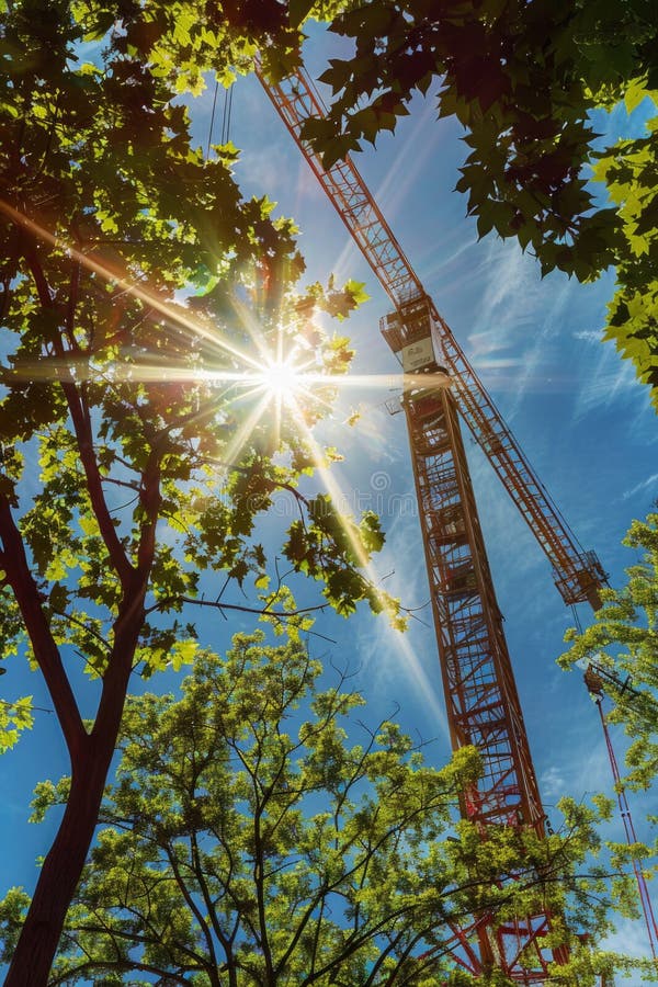 Crane Silhouette Against Sunny Trees Stock Photo - Image of wildlife ...