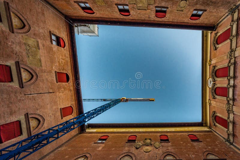 Crane in Square from Bottom Stock Photo - Image of square, bottom ...