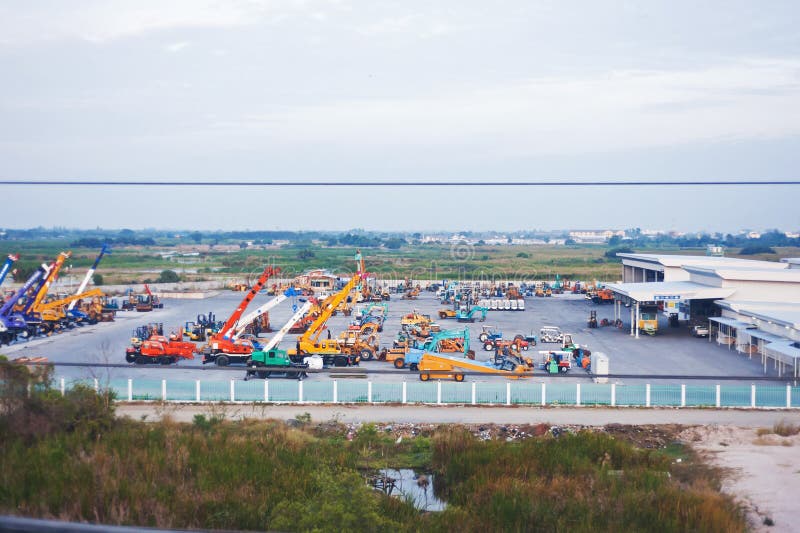 Crane Store Sell Bird Eye View Stock Photo - Image of oversized, site ...