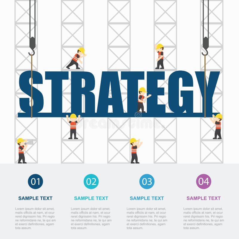 Crane and Strategy Building. Stock Vector - Illustration of marketing ...