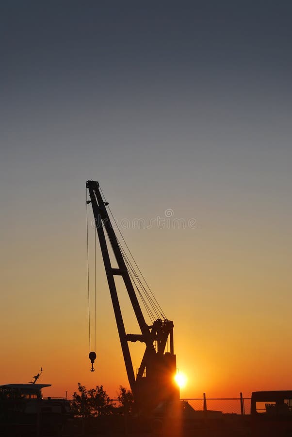 Crane on sunset stock photo. Image of crane, gleam, silhouette - 18572288