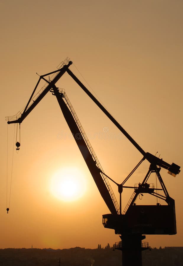 Crane at Sunset stock image. Image of lifting, elevating - 6543333