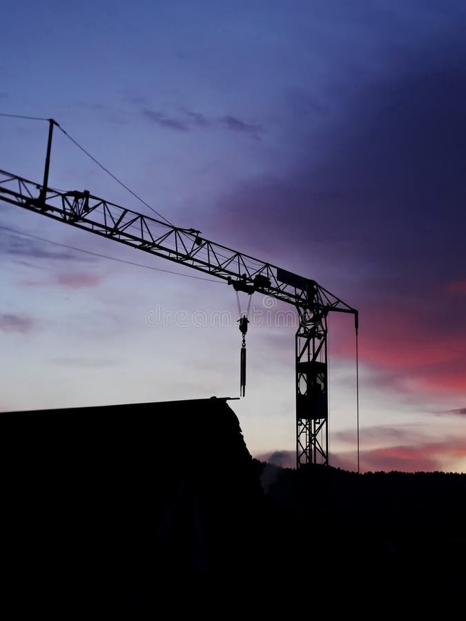Crane sunset building site stock photo. Image of industrial - 45597996
