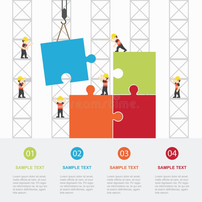 Crane and team building. stock vector. Illustration of build - 89187098