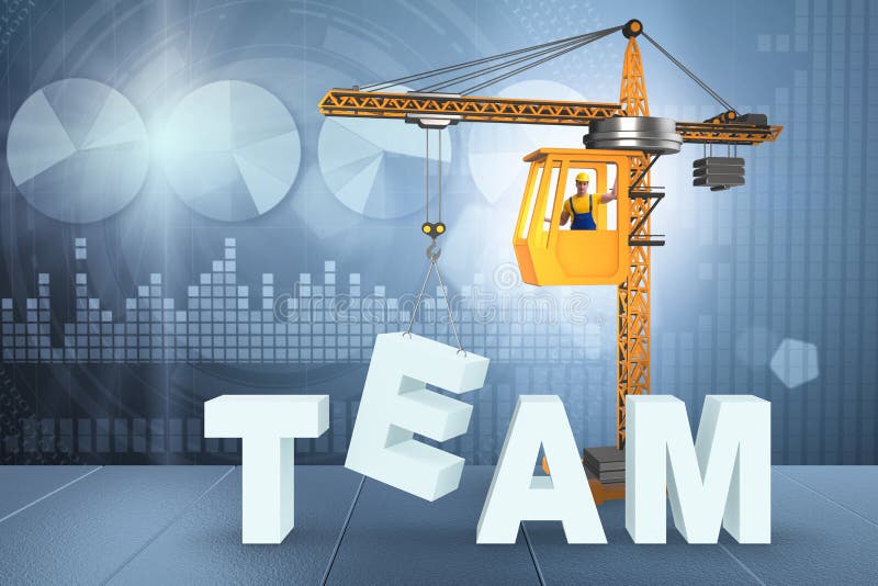 The Crane in Team and Teamwork Concept Stock Illustration ...