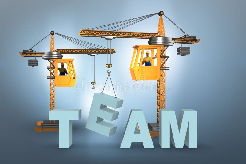 The Crane in Team and Teamwork Concept Stock Illustration ...
