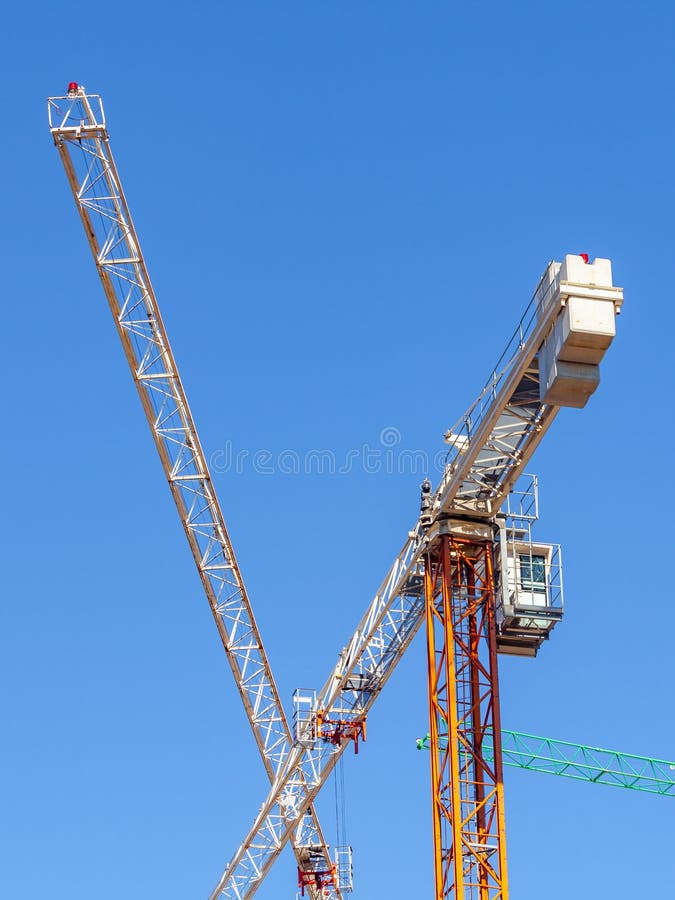 The Crane Tower in Construction Site of a High-rise Condominium ...