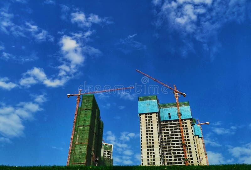 Crane Tower and Unfinished Building Stock Photo - Image of unfinished ...