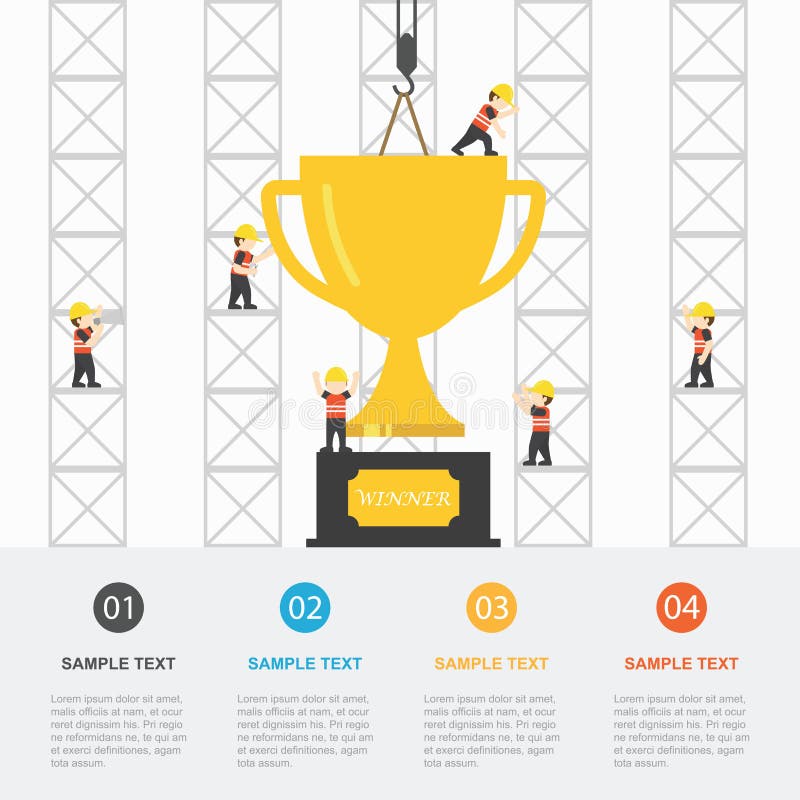 Crane and trophy building. stock vector. Illustration of graphic - 89186437