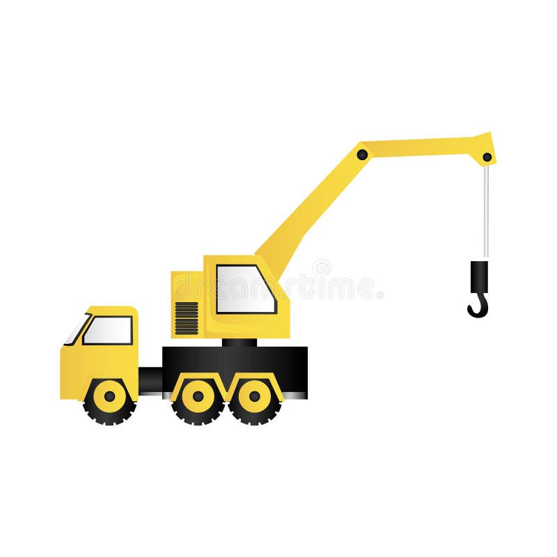 Crane Truck Pictogram Icon Image Stock Vector - Illustration of ...