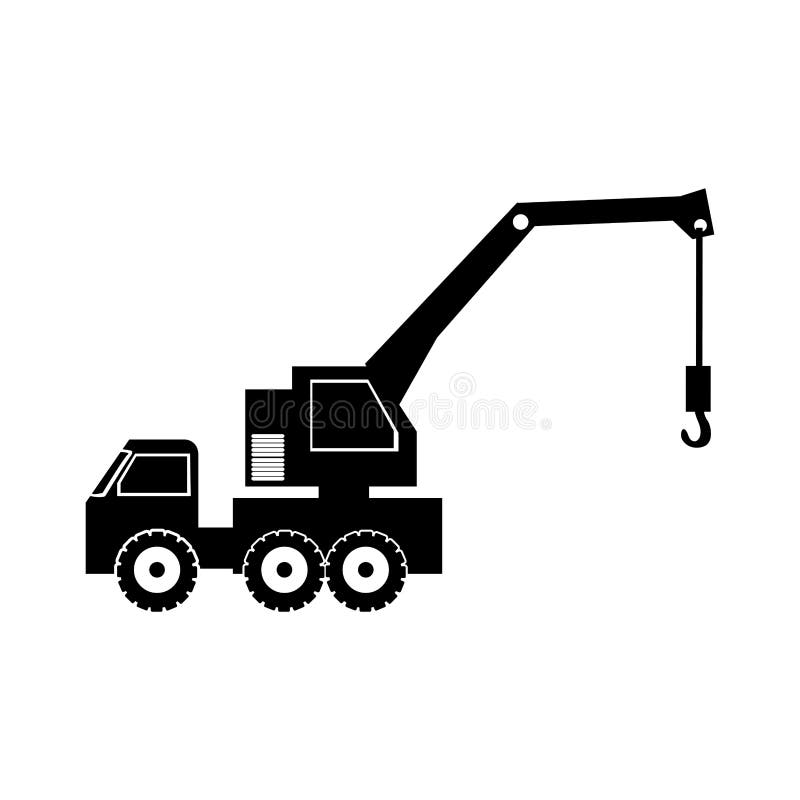 Crane Truck Pictogram Icon Image Stock Vector - Illustration of ...