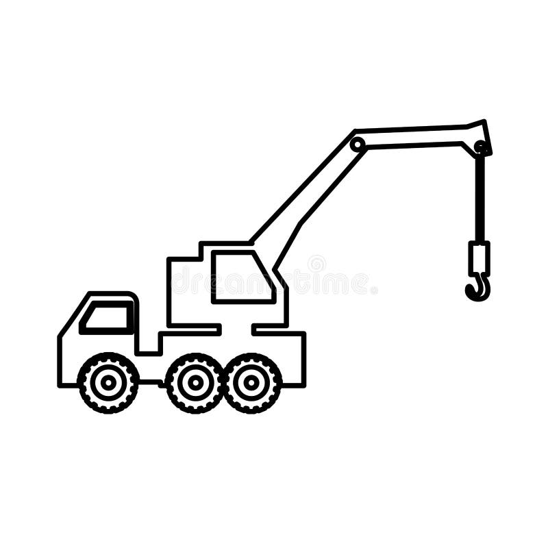 Crane Truck Pictogram Icon Image Stock Vector - Illustration of icon ...