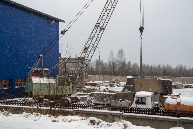 Granite Processing in Manufacturing. Cutting Granite Slab with a ...