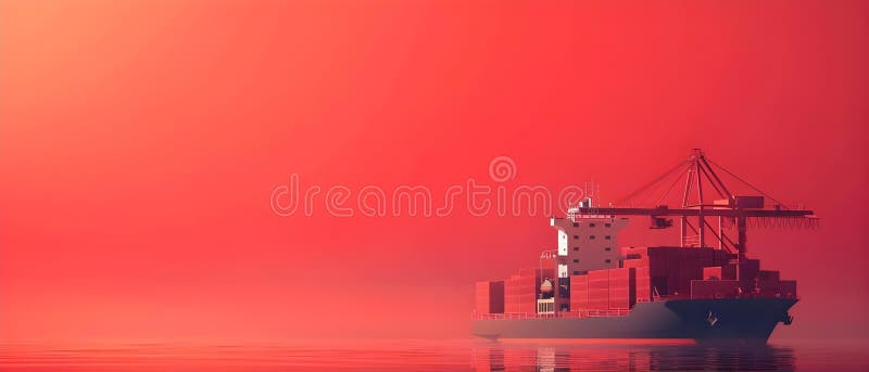 Crane Unloading Containers from a Freight Ship at a Bustling Cargo Port ...