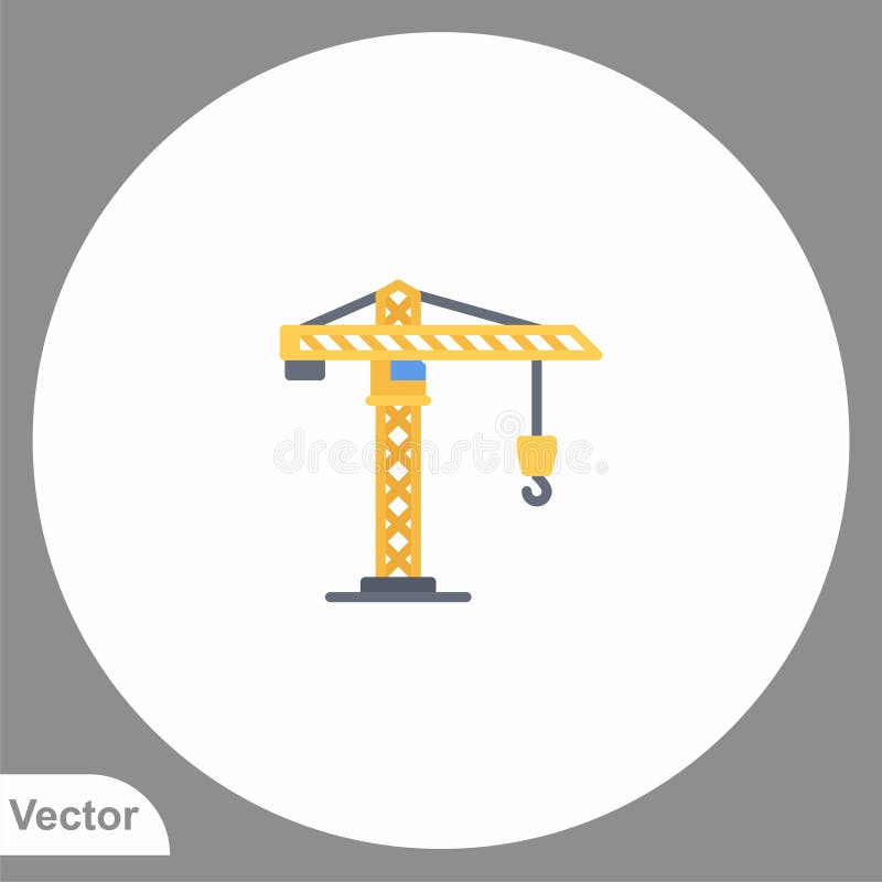 Crane Vector Icon Sign Symbol Stock Vector - Illustration of lift ...