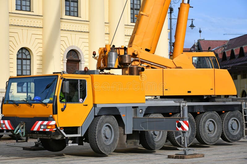 Crane Vehicle in Building Industry Stock Photo - Image of construction ...