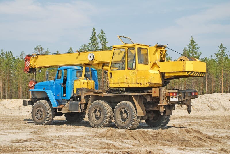 The crane on wheels stock image. Image of perspective - 11475169