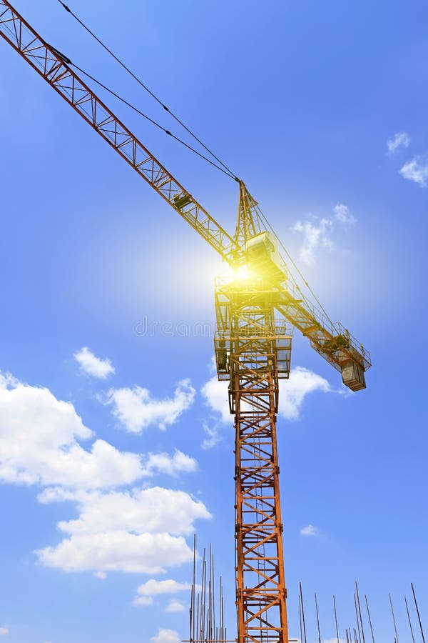 Crane in work stock image. Image of winch, machinery - 139376689