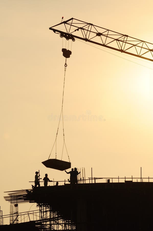 Crane & Worker stock photo. Image of construct, lift - 14083936
