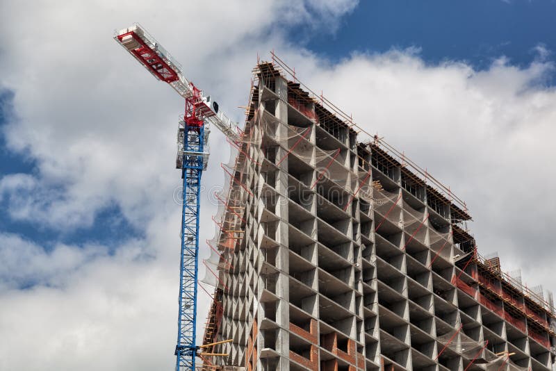 Crane Works at Construction Stock Photo - Image of housing ...