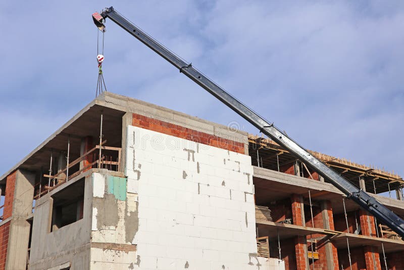 Crane Works at the Construction Site Stock Photo - Image of development ...
