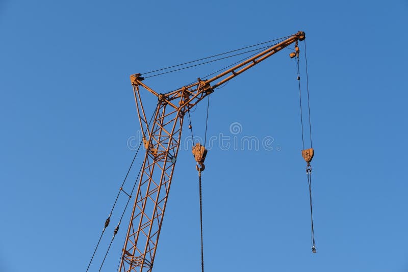 The Crane Works on the Construction Site. Stock Image - Image of ...