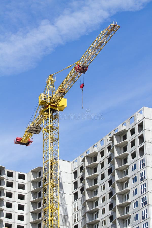 Cranes and Building Construction Stock Image - Image of floors, crane ...