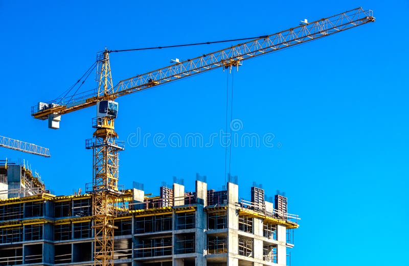 Cranes are Building a House Stock Image - Image of crane, vehicle ...